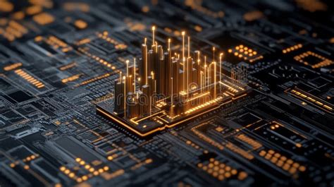 A Close Up Shot Of A Glowing Microchip On A High Tech Circuit Board Highlighting Advanced