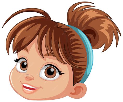Free Vector Girl With Brown Hair Cartoon Face