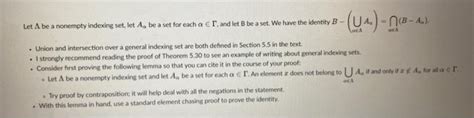 solved let a be a nonempty indexing set let aα be a set for