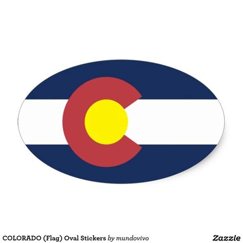 Colorado Flag Oval Stickers Colorado Flag Stickers Decorated