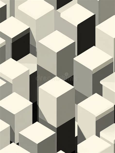 Modern Isometric Cube Pattern Showcases Structured Spacing And Minimalistic Design With Soft