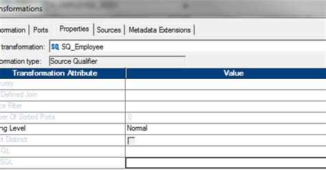 Basic Informatica Tutorial Source Qualifier Transformation