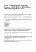 Cisco CCNA CyberOps Associate Version 1 0 All Modules Final Exam 2022 With Complete Solution