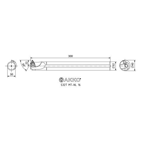 S32t Mt Nl 16 M System Boring Bars Akko Metal Working Tools