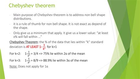 Understanding Statistics 1 11 Chebyshev Theorem Ppt Free Download