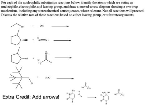For Each Of The Nucleophilic Substitution Reactions Below Identify The Atoms Which Are Acting As