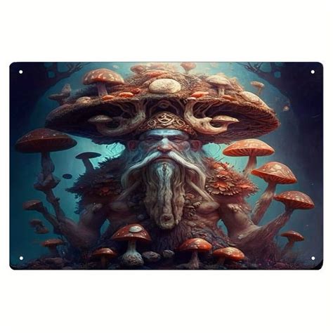 Temu｜hombre De Hongo De Fantasía Arte De Pared De Hierro 118 X 79 Pulgadas Decoración