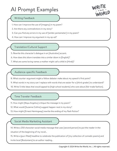 15 Ai Prompt Examples For Young Writers Ways To Experiment With Ai