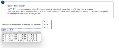 Solved Required InformationList The Ordered Pairs Of The Chegg Com