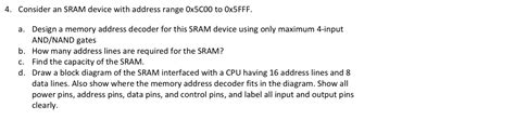 Solved Consider An Sram Device With Address Range 0×5coo