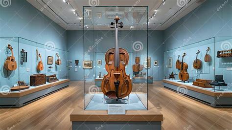 Elegant String Instruments Exhibition In A Modern Museum Classical