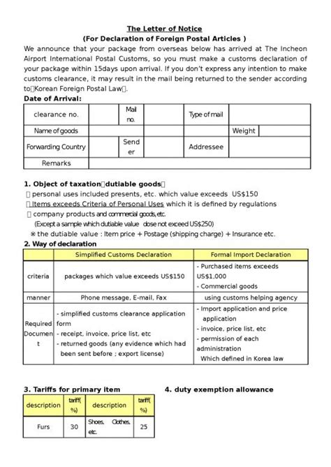 Free Commercial Invoice Template Word 30544 Customs Declaration Form