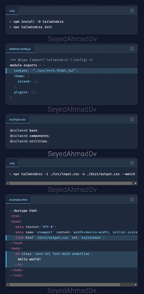 آموزش نصب و کار با تیلویند سی اس اس Tailwind Css ویرگول