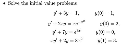 Solved Solve The Initial Value Problems Chegg Com