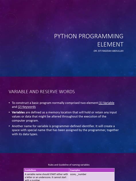 Python Variables And Data Types Guide Pdf Reserved Word Data Type