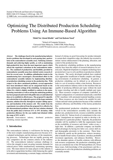Pdf Optimizing The Distributed Production Scheduling Problems Using