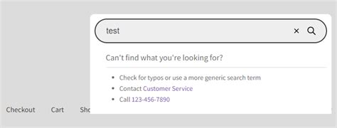 extended no results message fibosearch autocomplete search for woocommerce