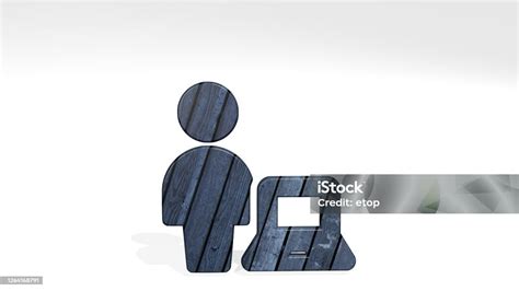 원근에서 그림자를 캐스팅하는 단일 중립 동작 랩톱 3d 렌더링의 금속 재료로 만든 두꺼운 조각 일러스트 및 배경 2차 도형에 대한 스톡 사진 및 기타 이미지 Istock