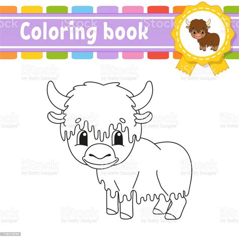 아이들을위한 색칠 공부 책 쾌활한 캐릭터 벡터 그림입니다 귀여운 만화 스타일입니다 어린이를위한 판타지 페이지입니다 블랙 윤곽 실루엣 흰색 배경에 격리 0명에 대한 스톡 벡터