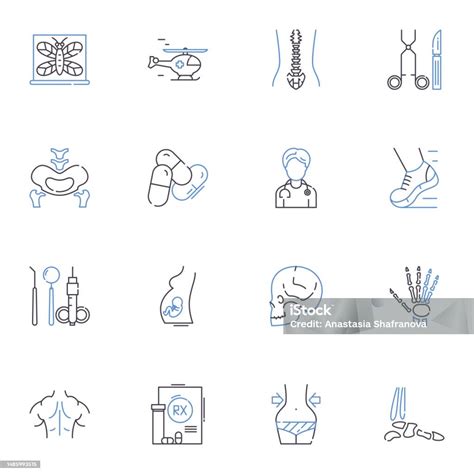 건강 관리 라인 아이콘 컬렉션입니다 건강 의학 진단 치료 치료 예방 수술 벡터 및 선형 그림 재활 예방 접종 영양 개요 표지판