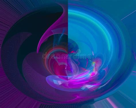 Abstract Digital Fractal Swirl Soft Motion Shiny Card Template Fantasy Design Wave Render