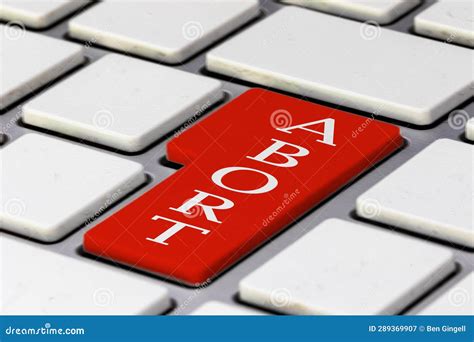 Red Abort Key On A Keyboard Stock Image Image Of Design Concept 289369907