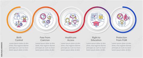 Reproductive Rights Loop Infographic Template Gender Equality Data Visualization With Steps