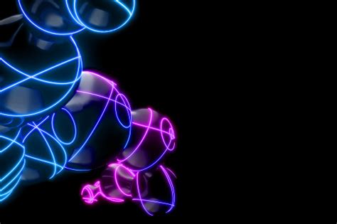 네온 조명 3d 일러스트와 검은 배경에 비행 및 분리 방울의 제비 0명에 대한 스톡 사진 및 기타 이미지 0명 Led 조명