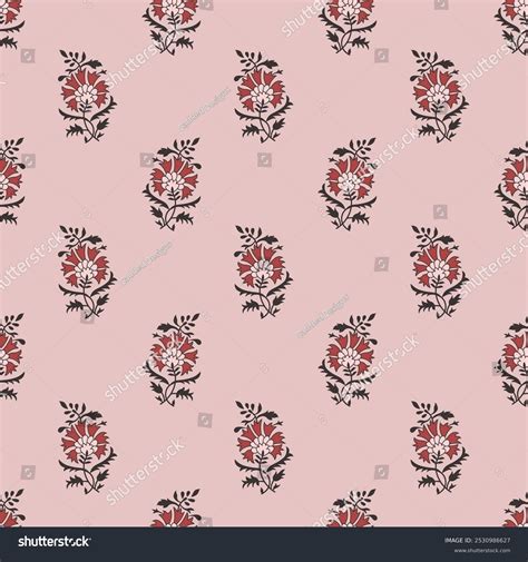 Floral Booti Allover Seamless Repeat Pattern Stock Vector Royalty Free 2530986627 Shutterstock