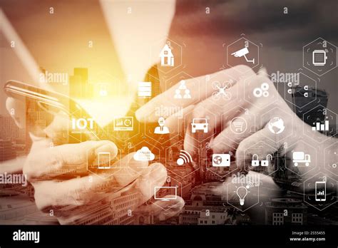 Internet Of Things Iot Technology With Ar Augmented Reality On Vr Dashboard Businessman