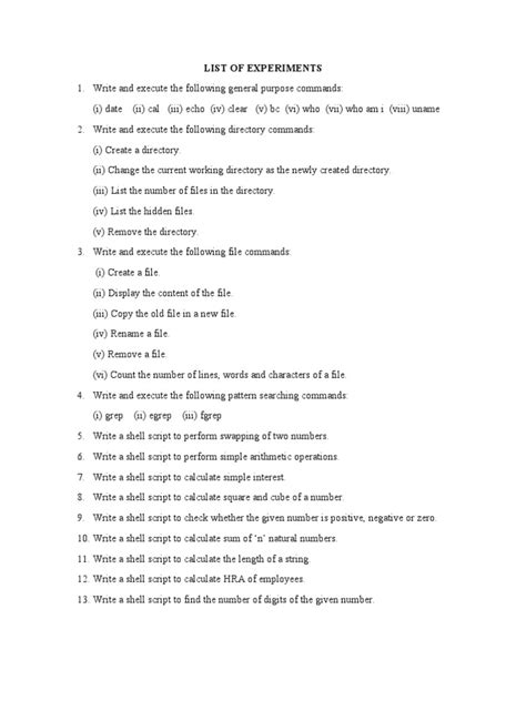 List Of Experiments Pdf C Programming Language String Computer