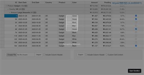 Wijmo Export Functional Component Codesandbox