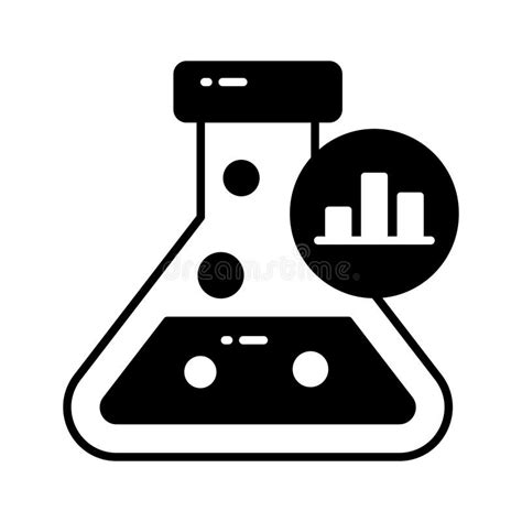 Flask With Data Chart Denoting Market Data Research Vector Design Stock