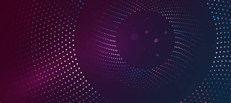 현대 푸른 보라색 흐르는 파도 어두운 Baclground에 점선 원 입자 추상 빛나는 입자 배경 디지털 도트 둥근 깔때기 벽지 3차원 형태에 대한 스톡 벡터 아트 및 기타