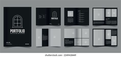Minimal Portfolio Template Design Brand Guidelines Stock Vector
