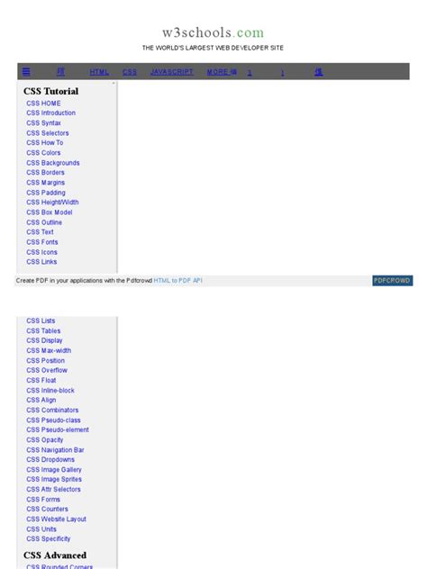 css tutorial html pdf cascading style sheets j query