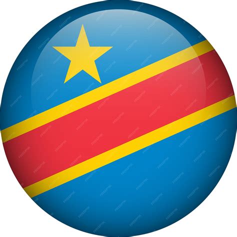 Premium Vector Democratic Republic Of The Congo Flag Button Round