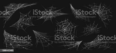 할로윈 거미줄 현실적인 거미줄 무서운 어두운 코너 고립 된 그물 으스스한 장식 요소 벡터 소름 매달려 고딕 웹 거미줄에 대한 스톡 벡터 아트 및 기타 이미지 Istock