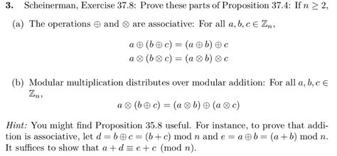solved 3 scheinerman exercise 37 8 prove these parts of