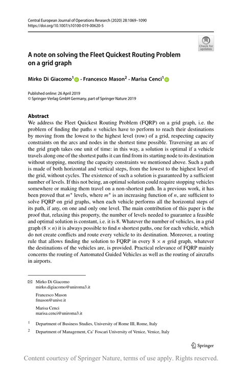 a note on solving the fleet quickest routing problem on a grid graph