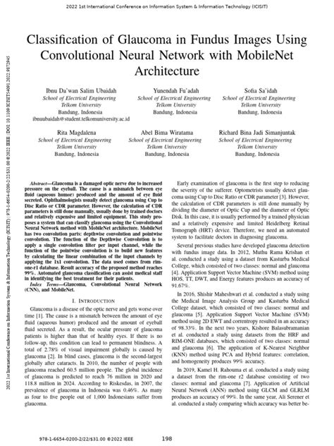 Classification Of Glaucoma In Fundus Images Using Convolutional Neural Network With Mobilenet