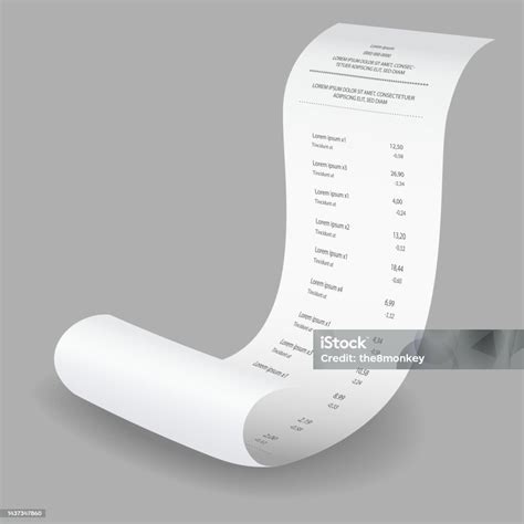 지불 수표 및 영수증 그림자 곡선 금융 종이 구매 송장 지불을 구매 청구 또는 계산합니다 판매자 양식 영수증 등측투영법에 대한