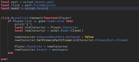 Team Only Click Detector For Player Morph Scripting Support