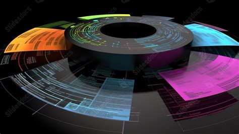 A Colorful Circular Disk Surrounded By Colorful Data Powerpoint