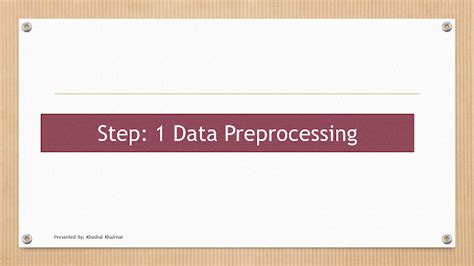 Data Preprocessing Find Missing Values Data Binning Data Normalization Scaling Binarization