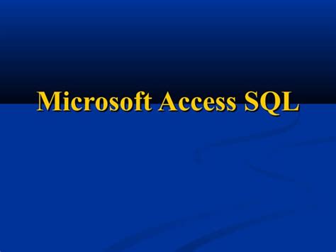 Ms Sql Ppt