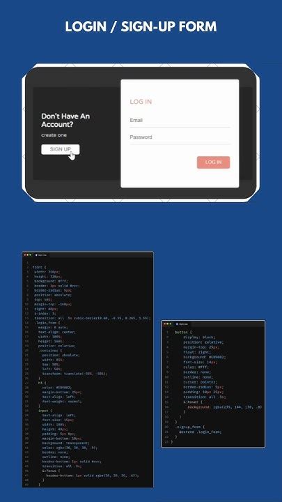 Login Sign Up Form 💥 Webdesign Codinglover Shortvideo Coder Bts