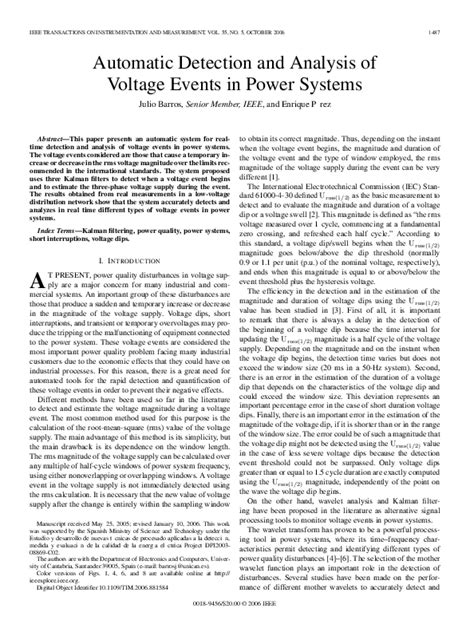 pdf realtime voltage event detection in power systems