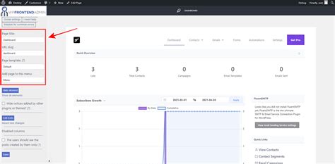fluent crm how to create a frontend dashboard