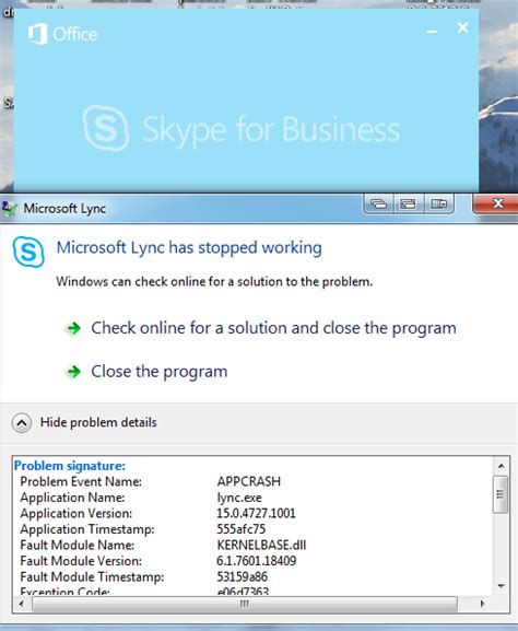 Skype For Business No Longer Launches Stopped Working Windows 7 Forums